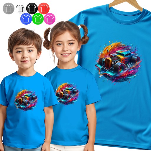 DĚTSKÉ TRIČKO - HOT ROD – NEONOVÝ PORTRÉT PRO CHLAPCE, VZOR - XL ...