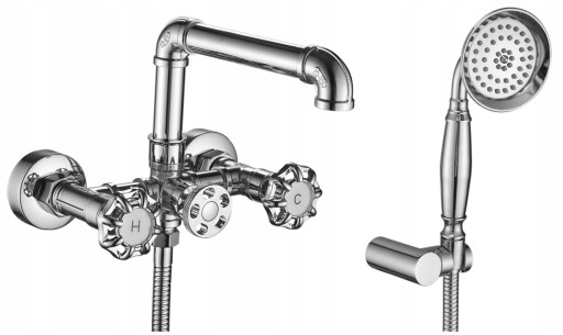 ВИНТАЖНЫЙ ЛОФТ АРТ ДЕКО РЕТРО Смеситель для ванны, поворотный излив ...