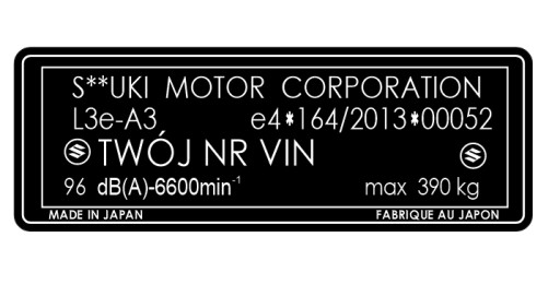 Suzuki GSX-R GSX-S 125 600 750 1000 GSXR GSR adattábla, matricás ...
