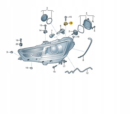 WKŁADKA REGULACYJNA WSPORNIK LAMPY AUDI 4G8806305 za 57.99PLN z Rzeszów ...