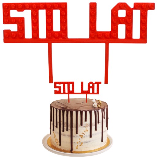 TOPPER NA TORT LEGO "STO LAT" CZERWONY 15365089839 - Allegro.pl