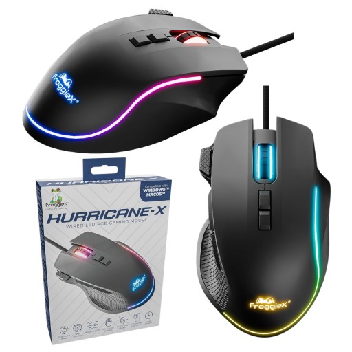 Herní myš Hurricane-X 12800 DPI programovatelné RGB odkapávání za 456 ...