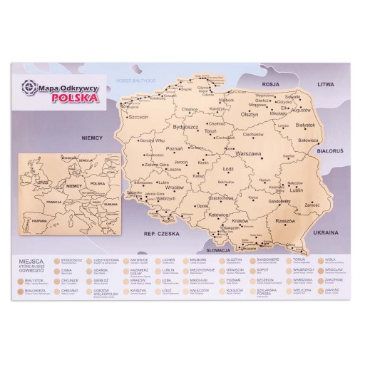 Mapa Odkrywcy Polska zdrapka PODRÓŻNIKA prezent (5906660863274) • Cena ...