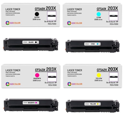 4x NOWY Toner 203X do HP Color LaserJet Pro M281fdn M280nw M281fdw MFP ...