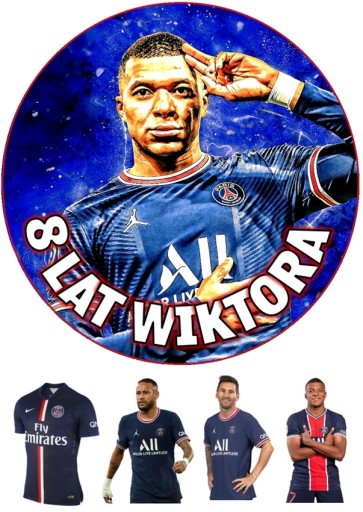 OPŁATEK NA TORT MBAPPE PIŁKA PSG+4 POSTACIE 20CM (5036955457274) • Cena ...