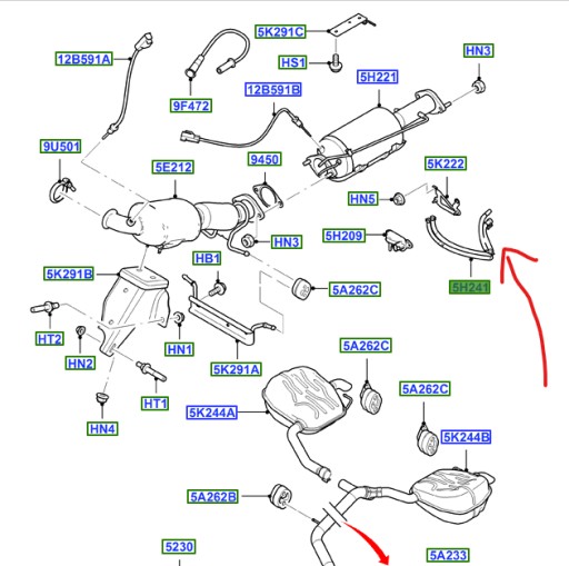 PRZEWÓD CZUJNIKA DPF FORD MONDEO Mk4 S-MAX GALAXY 6G91-5H241-AA za 592 ...