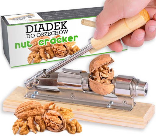 DUŻY DZIADEK DO ORZECHÓW NA PODSTAWCE MOCNY STALOWY SOLIDNY MASZYNA ...