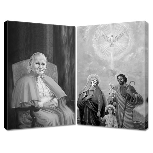 Obrazy Sada 2x 40x60 Svatá rodina Papež JP2, • Ceny, Recenze - Allegro