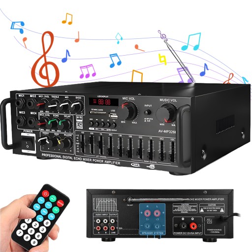 AMPLITUNER WZMACNIACZ 2000W STEREO BLUETOOTH RADIO ODTWARZACZ AUDIO + PILOT - Sklep, Opinie ...