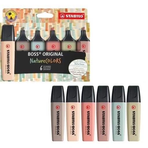 STABILO BOSS ORIGINAL Textmarker NatureCOLORS 6 szt. (70/6-2-5) • Cena ...