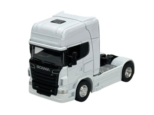 WELLY SCANIA V8 R730 BIAŁY 1:64 CIĘŻARÓWKA TIR KOŃ NOWY MODEL METAL ...
