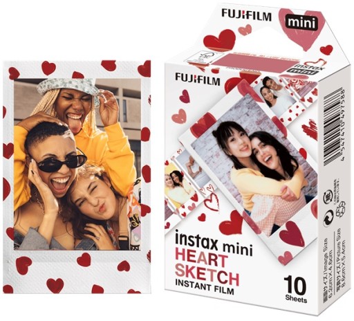 Wkład do aparatu Fujifilm Instax mini Heart Sketch Serca 10 sztuk ...