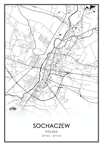 Plakat mapa czarno biała bez ramy 40 x 50 cm • Cena, Opinie • Plakaty ...