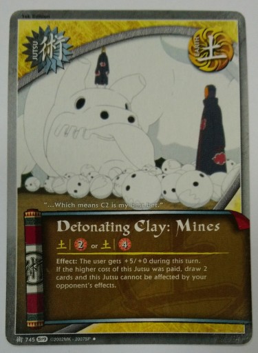 Karta Naruto CCG Jutsu Detonating Clay: Mines - J-745 - Stan: Używany 4 ...
