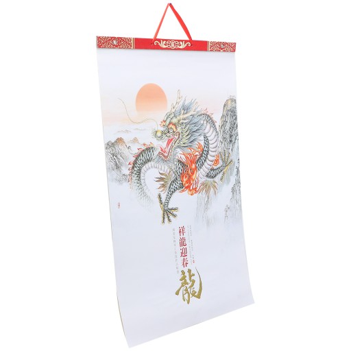 SMOK PLUSZOWY ROK 2024 CHIŃSKI Z WISZĄCEJ PAPIEROWEJ ŚCIANY KALENDARZA ...