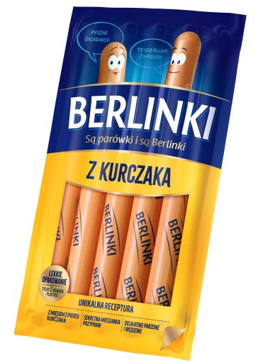 PARÓWKI BERLINKI Z KURCZAKA 250G (5901664003749) • Cena, Opinie ...
