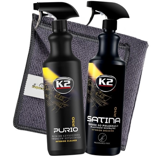 K2 PURIO SATINA PRO DRESSING DO CZYSZCZENIA KOKPITU WNĘTRZA MIKROFIBRA 2x1L D5001 za 49,99 zł z ...