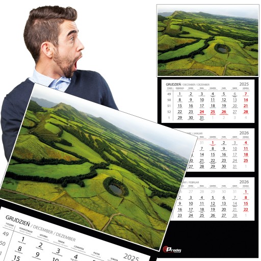 KALENDARZ TRÓJDZIELNY 2026 ŚCIENNY MIX WZORÓW PIĘKNY 18101490785 ...