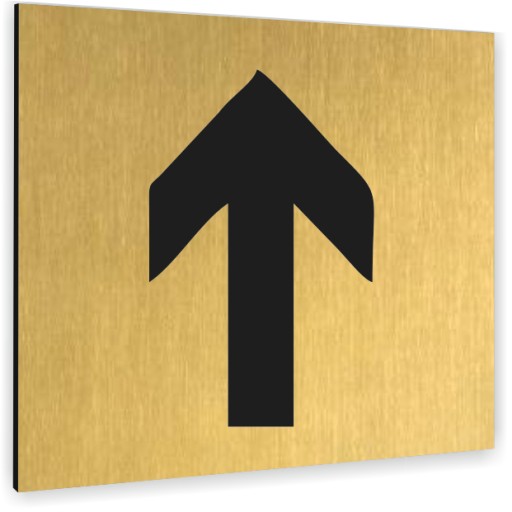 Tabliczka STRZAŁKA W GÓRE Tablica nierdzewna PIKTOGRAM ALUMINIUM ZŁOTA ...
