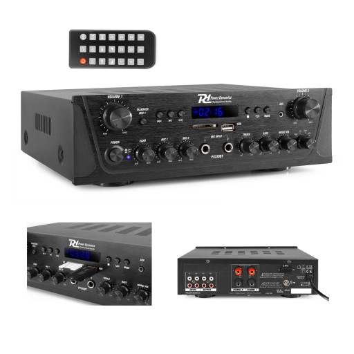 Wzmacniacz 2-stefowy 100W USB SD BT FM LED pilot - Sklep, Opinie, Cena w Allegro