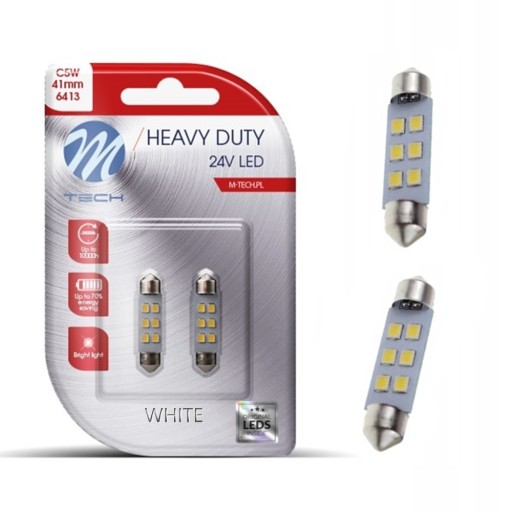 Żarówki M-Tech LED C5W C10W SV8.5 z diodami OSRAM 24V 41mm 5901508535573 za 8.48PLN z ...