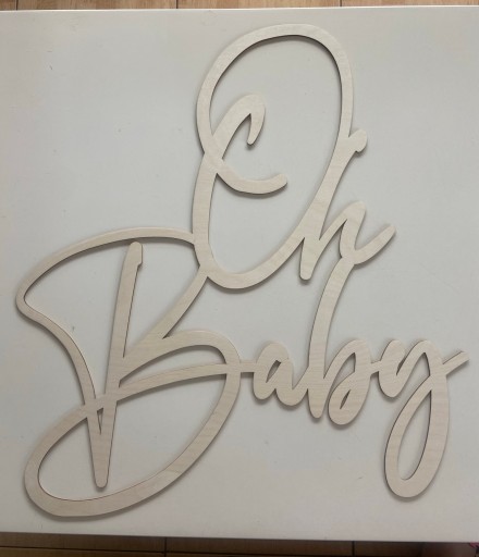 OH BABY NAPIS DREWNIANY DEKORACJA • Cena, Opinie • Girlandy 13953473459 ...