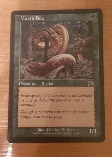 Karta: Marsh Boa. Magic The Gathering | Przemyśl | Kup teraz na Allegro Lokalnie