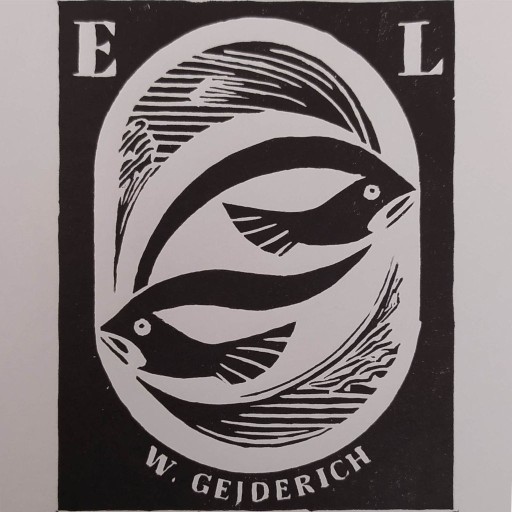 Ex libris Ryby Linoryt Grafika Artystyczna artwg | Wrocław | Kup teraz ...