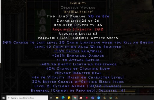 Infinity Diablo2 Resurected nieskończoność D2R PC | Bytom | Kup teraz ...
