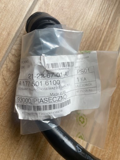 Przewód zbiorniczka wyrównawczego Mercedes w177 w247 | Ząbki ...