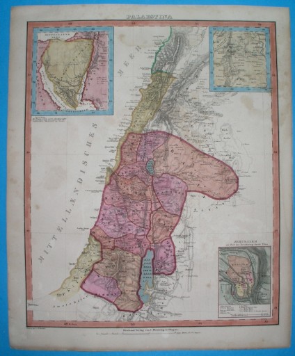 1848 oryginał MAPA IZRAEL PALESTYNA GAZA SYNAJ | Kruszwica | Kup teraz ...