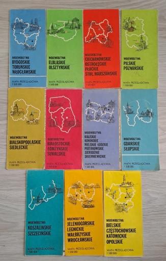 Mapa mapy województw z PRL map | Stalowa Wola | Licytacja na Allegro ...