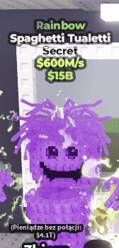 Rainbow Spaghetti Tualetti 600M/s Steal a Brainrot | Kluczbork | Kup ...