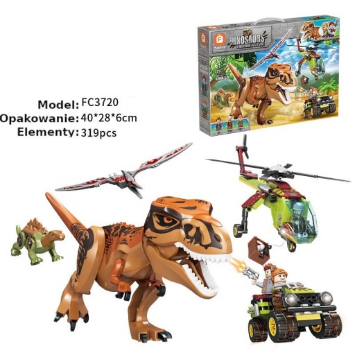 Klocki Dinozaur Zestaw Atak Dinozaura Jurassic Wor | Gniezno | Kup 