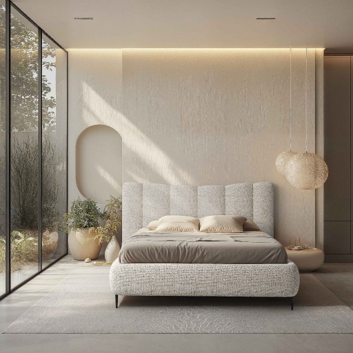 Łóżko tapicerowane NOOK 160x200 z pojemnikiem + lampki | Bielsko-Biała ...