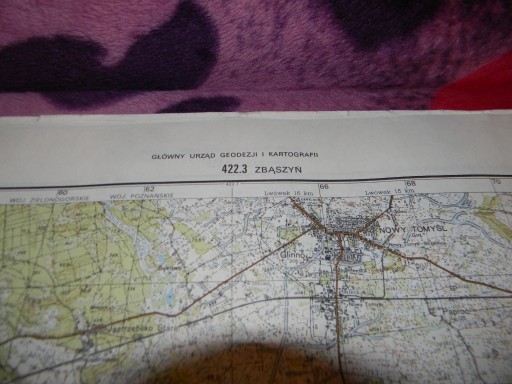 Mapa topograficzna 1:50 000 422.3 Zbąszyń sztab | Śrem | Kup teraz na ...
