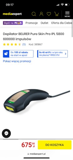 Depilator laserowy BEURER Pure Skin Pro IPL 5800 | Opole | Ogłoszenie na Allegro Lokalnie