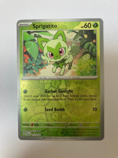 Pokemon TCG Paldea Evolved Sprigatito Rev 012/193 | Kiełpino | Kup teraz na Allegro Lokalnie