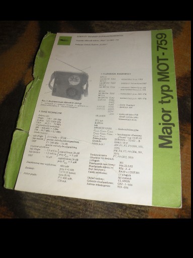 SCHEMAT SERWISOWY RADIA MAJOR MOT-759 | LUBLIN | Kup teraz na Allegro ...