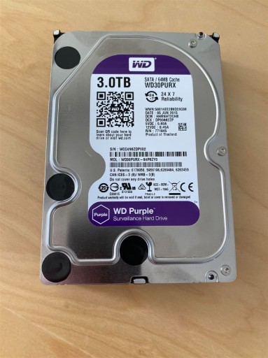 WD Purple 3 TB 3.5" SATA (WD30PURX-64P6ZY0) | Wrocław | Kup teraz na ...