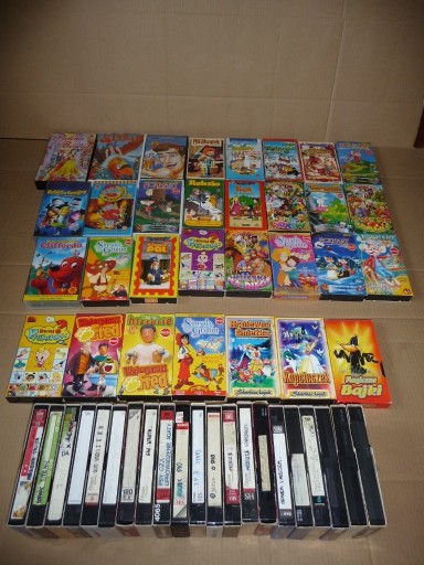 Kaset VHS kultowe bajki itp. | Trzebinia | Licytacja na Allegro Lokalnie