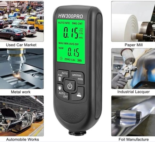 Miernik grubości powłoki lakieru HW 300 PRO tester sonda pomiarowa ...