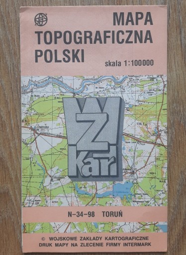 Mapa Topograficzna Polski Toruń | Gdańsk | Kup teraz na Allegro Lokalnie