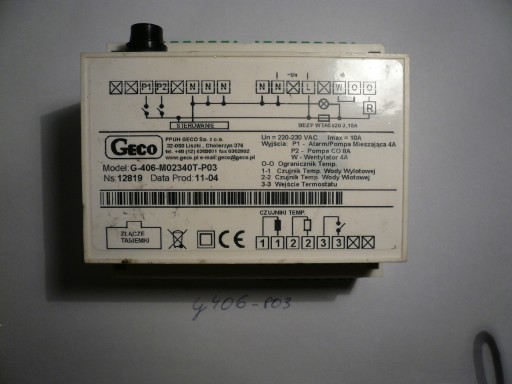 Moduł sterownik Geco G406P03 PO3 kraków | Kraków | Ogłoszenie na ...