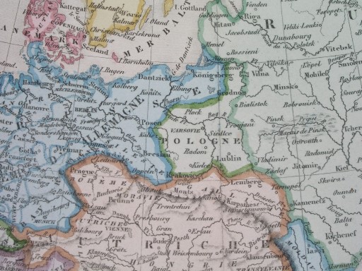 1868 oryginał BIG mapa EUROPA POLSKA KRESY UKRAINA | Kruszwica | Kup teraz na Allegro Lokalnie