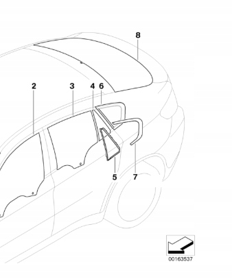 51317195331 GLASS REAR REAR BMW X6 E71