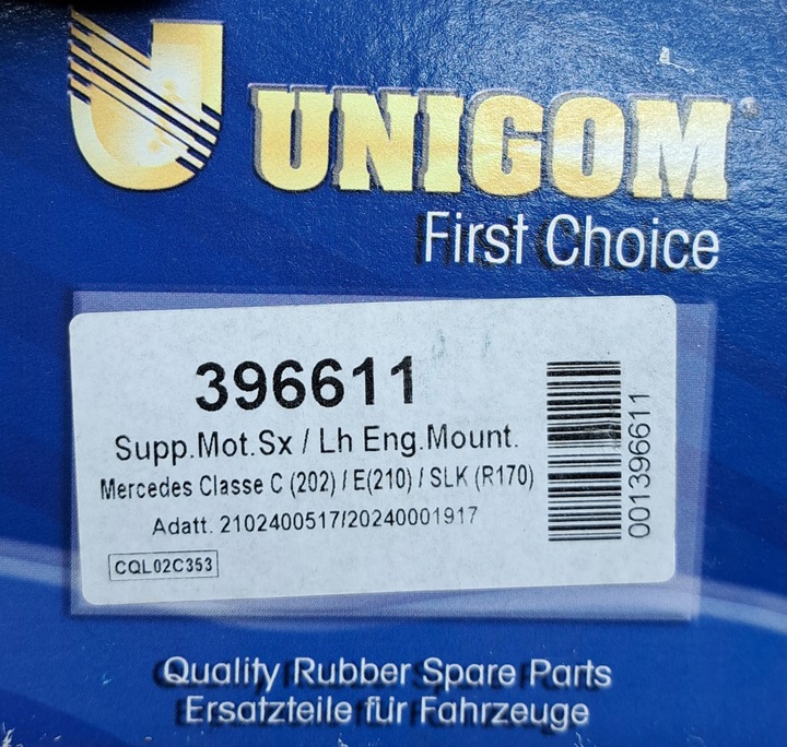 396611 UNIGOM AIR BAGS ENGINE 396611 MERCEDES C CLASS