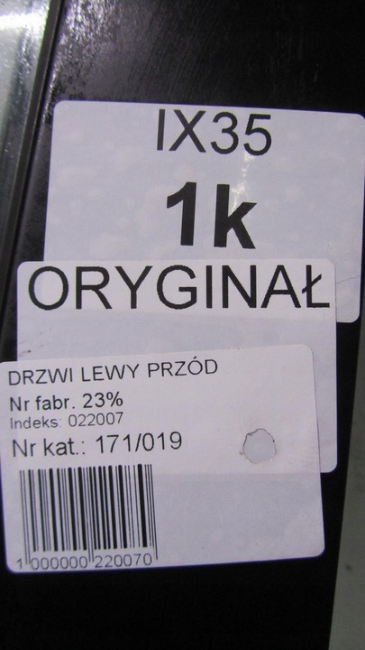 171/019 HYUNDAI IX35 DOOR LEFT FRONT 1K 10-16 19