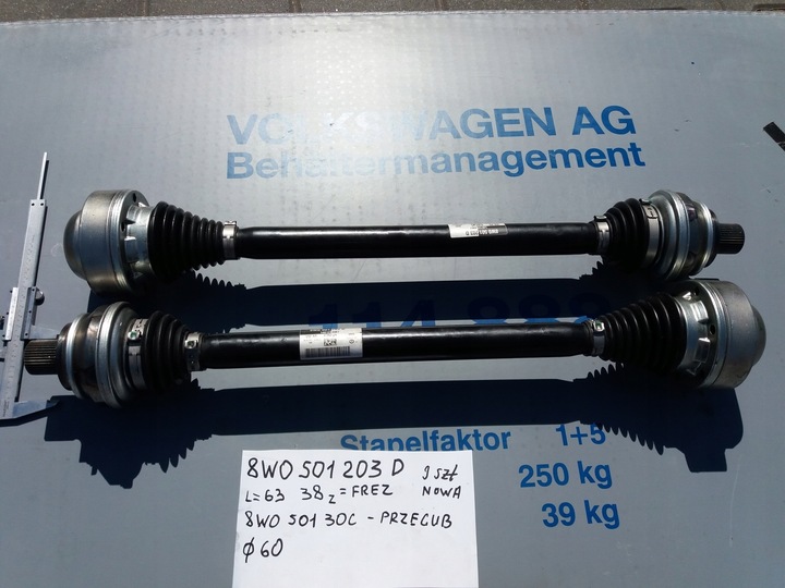 8W0501203D HALF-AXLE REAR LEFT RIGHT A4 B9 A5 A4 8W0501203D