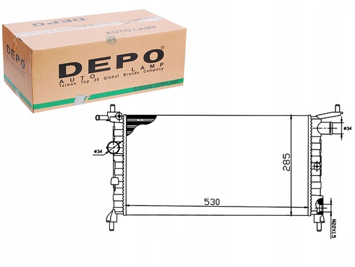 037-017-0008 RADIATOR OPEL CORSA B / COMBO TOUR DEPO